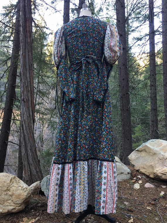 Rare designer gunne sax maxi dress gown floral calico… - Gem