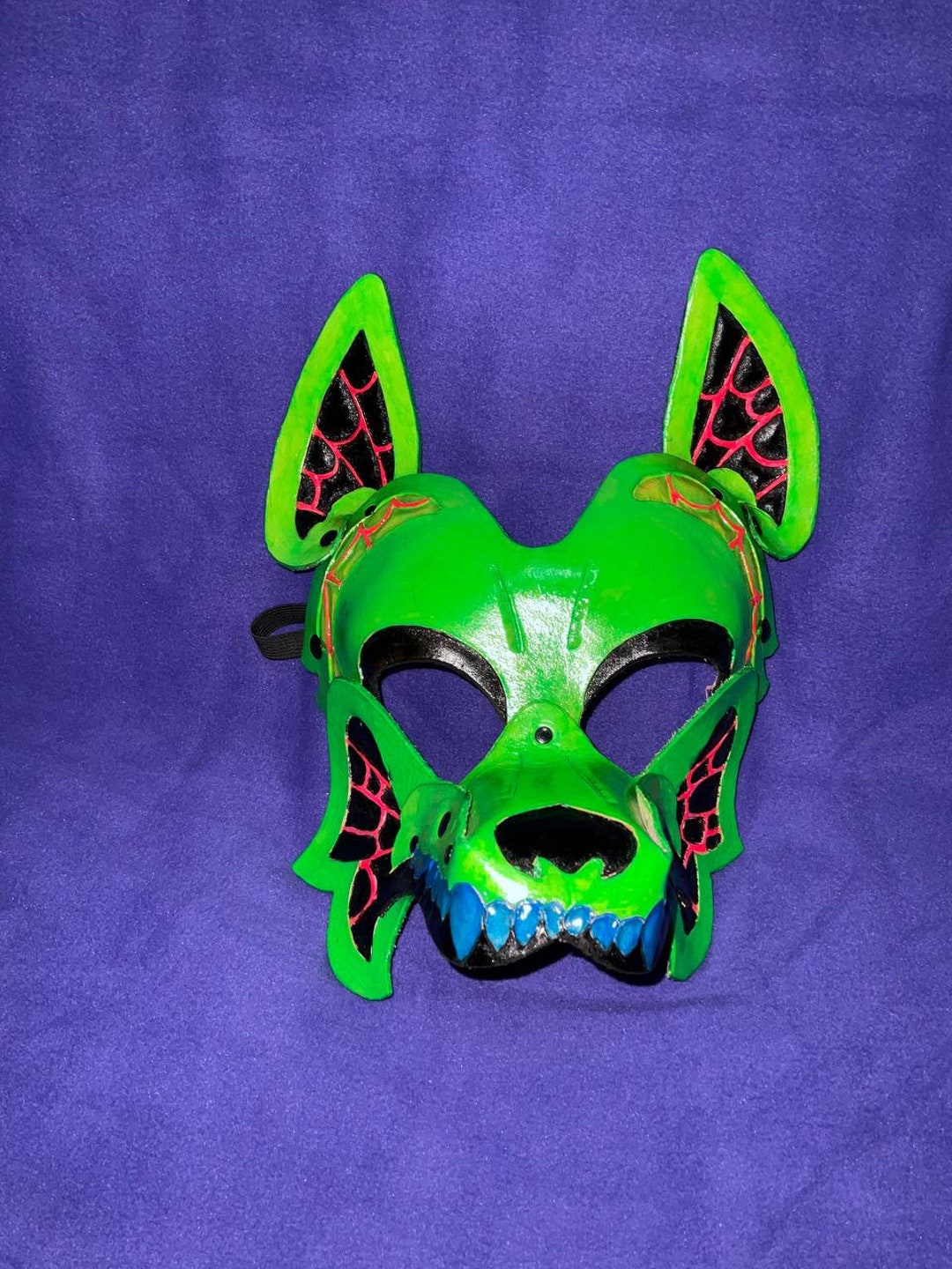 Neon Blacklight Dog Skull Mask Fetish Puppy Petplay - Etsy