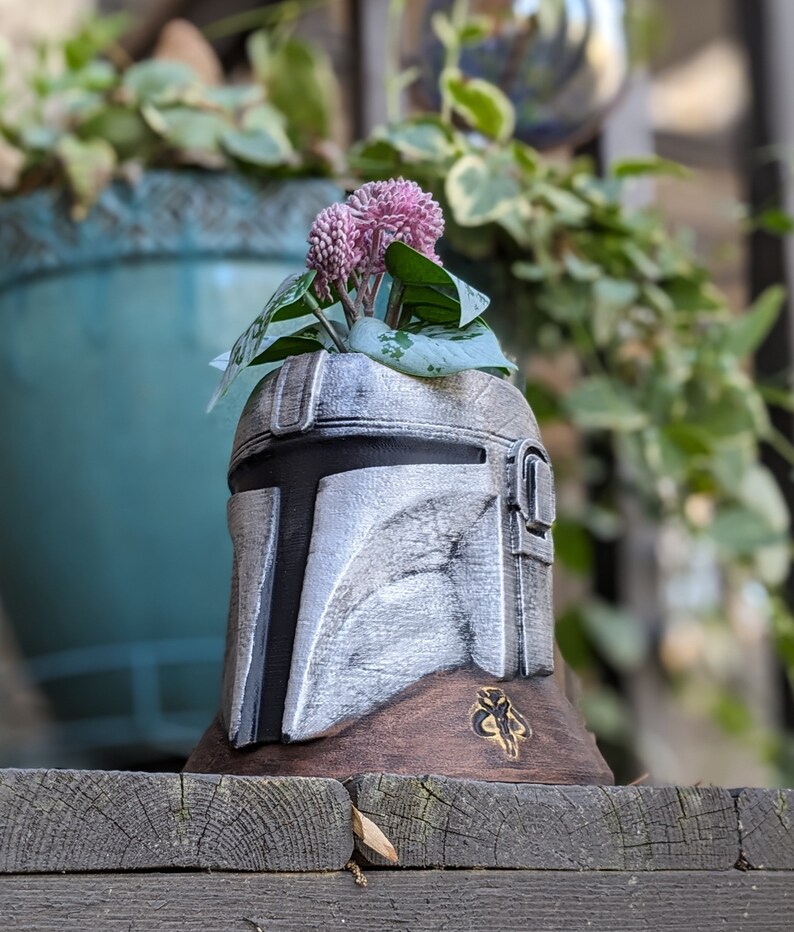 Mandalorian Inspired / Star Wars / Planter / Hand Painted - Etsy