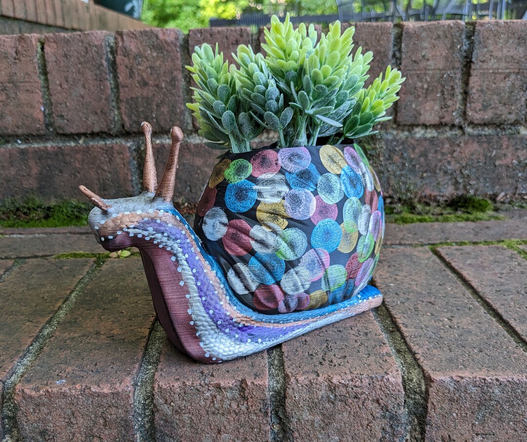 Hippie Snail / Succulent Planter / Indoor Planter / 60's / Hand Painted ...