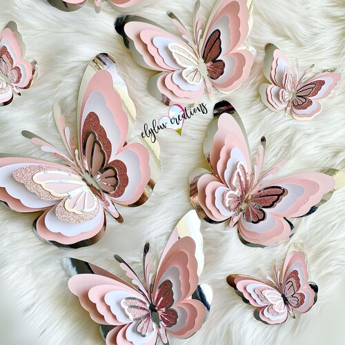 Paper Butterfly Set 5D Butterfly Sets Layered Butterflies - Etsy