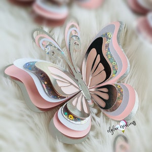 Paper Butterfly Set, 5D Butterfly, Layered Butterflies, Large Paper ...