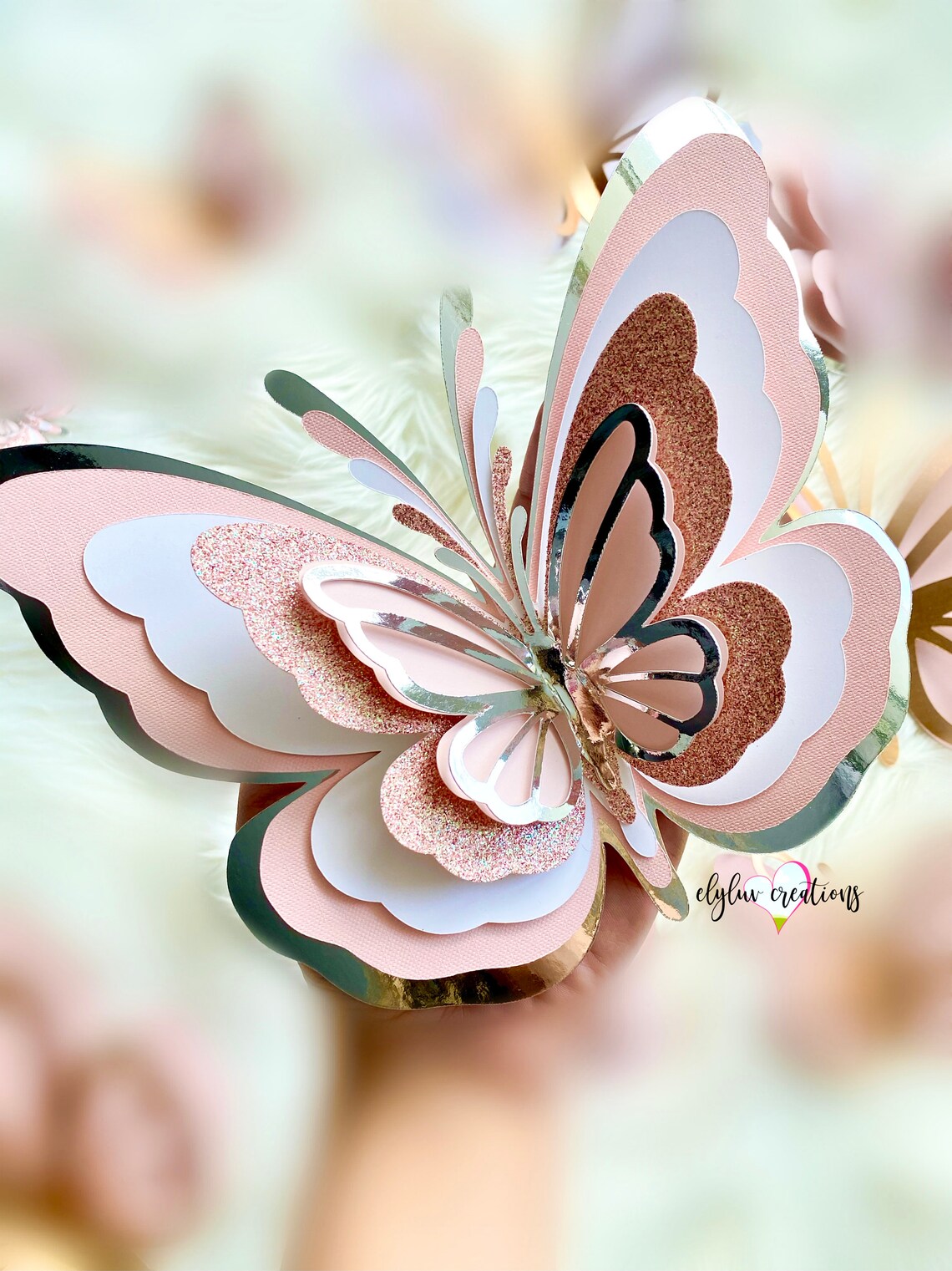 Paper Butterfly Set, 5D Butterfly Sets, Layered Butterflies, Large ...