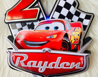 Fast Cars Cake Topper, Party Decorations, Racing Birthday Theme, Custom ...