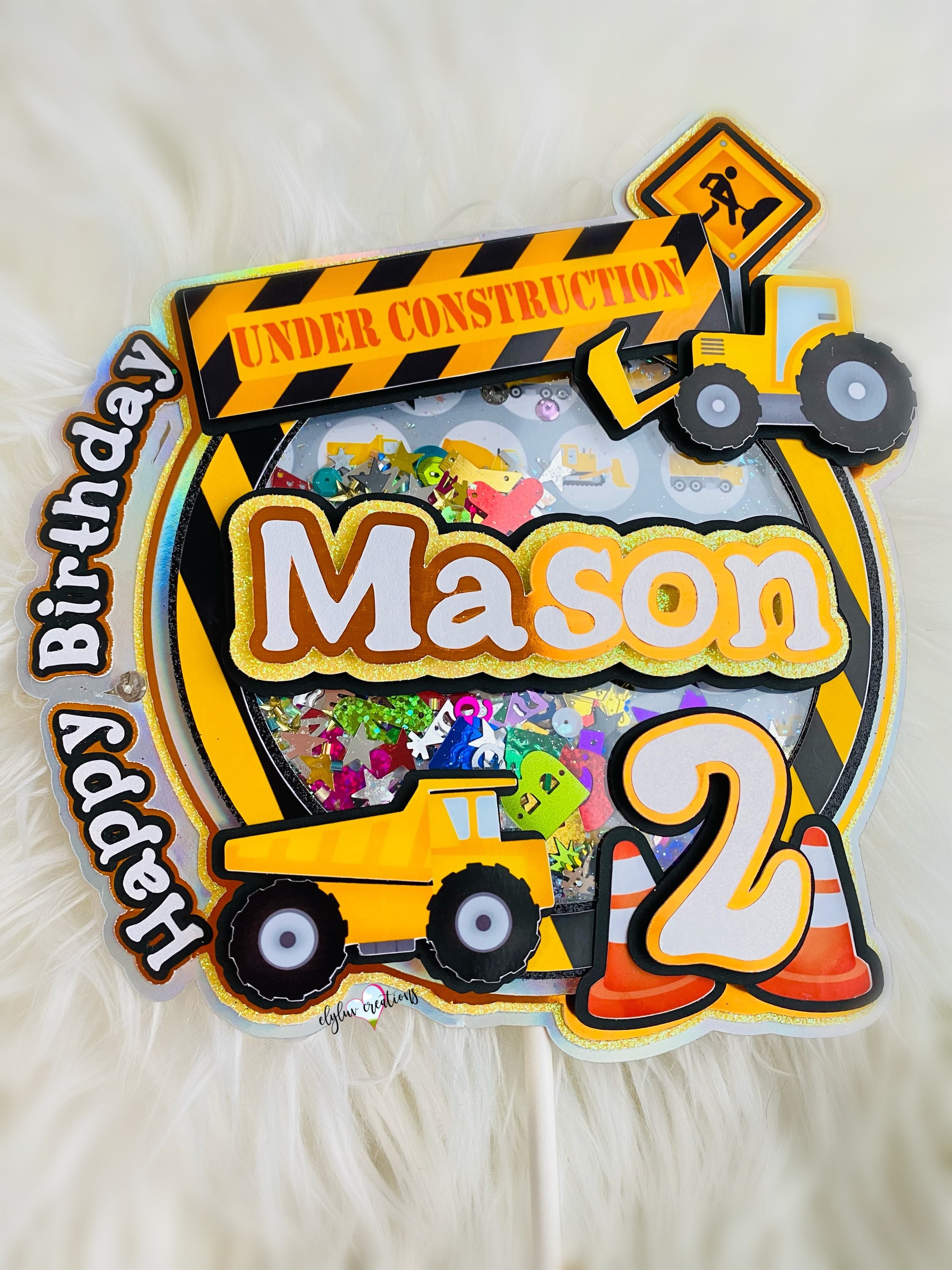 Construction Cake Topper Party Decorations Builder Birthday - Etsy