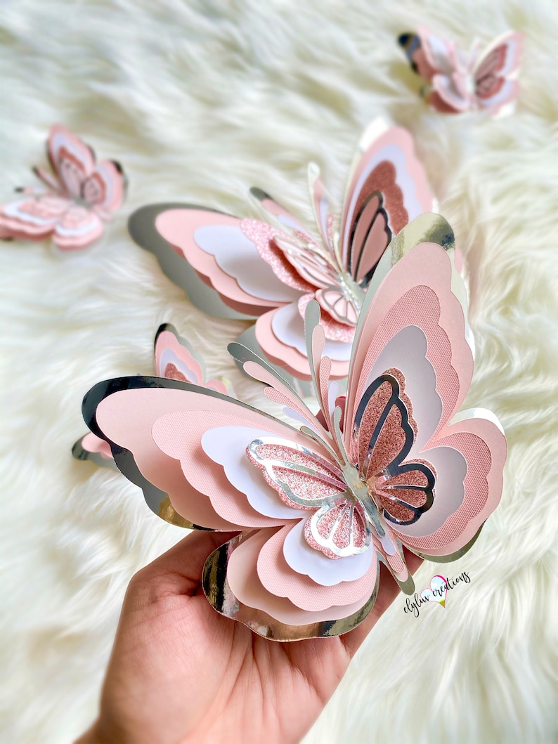 Paper Butterfly Set, 5D Butterfly Sets, Layered Butterflies, Large ...