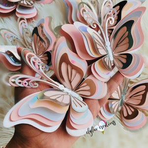 Paper Butterfly Set, 5D Butterfly, Layered Butterflies, Large Paper ...