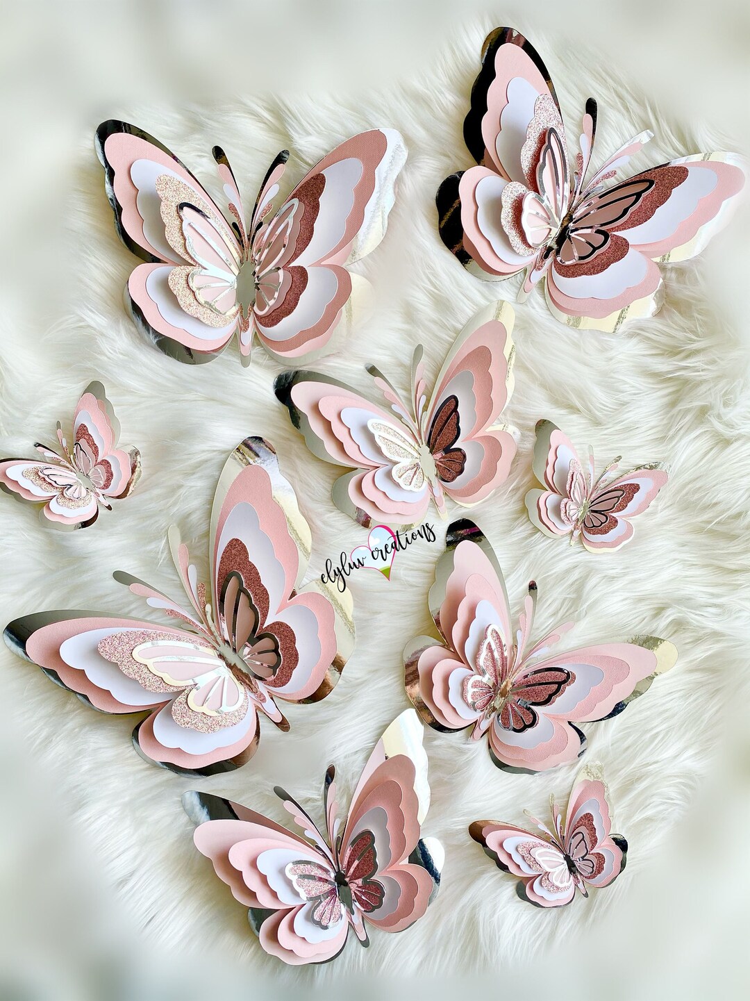 Paper Butterfly Set, 5D Butterfly Sets, Layered Butterflies, Large ...