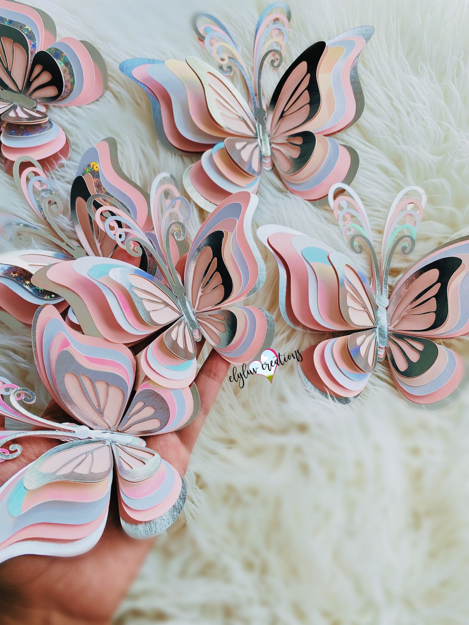 Paper Butterfly Set, 5D Butterfly, Layered Butterflies, Large Paper ...