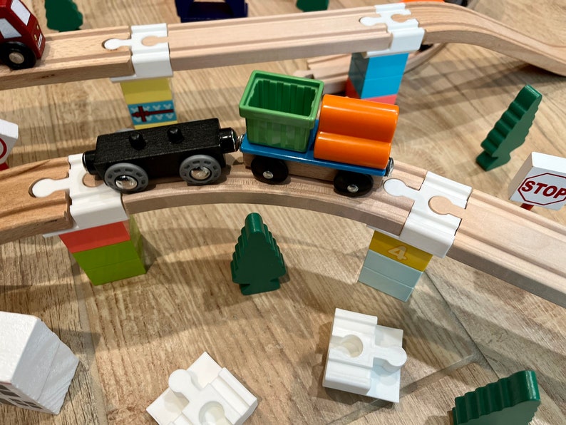 6 Duplo to Wooden Train Adapter Blocks – Brio/thomas the Train/lillabo ...