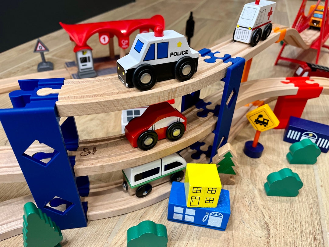 Deluxe 3-tier Wooden Train Supports for Thomas the Train, Brio, Melissa ...
