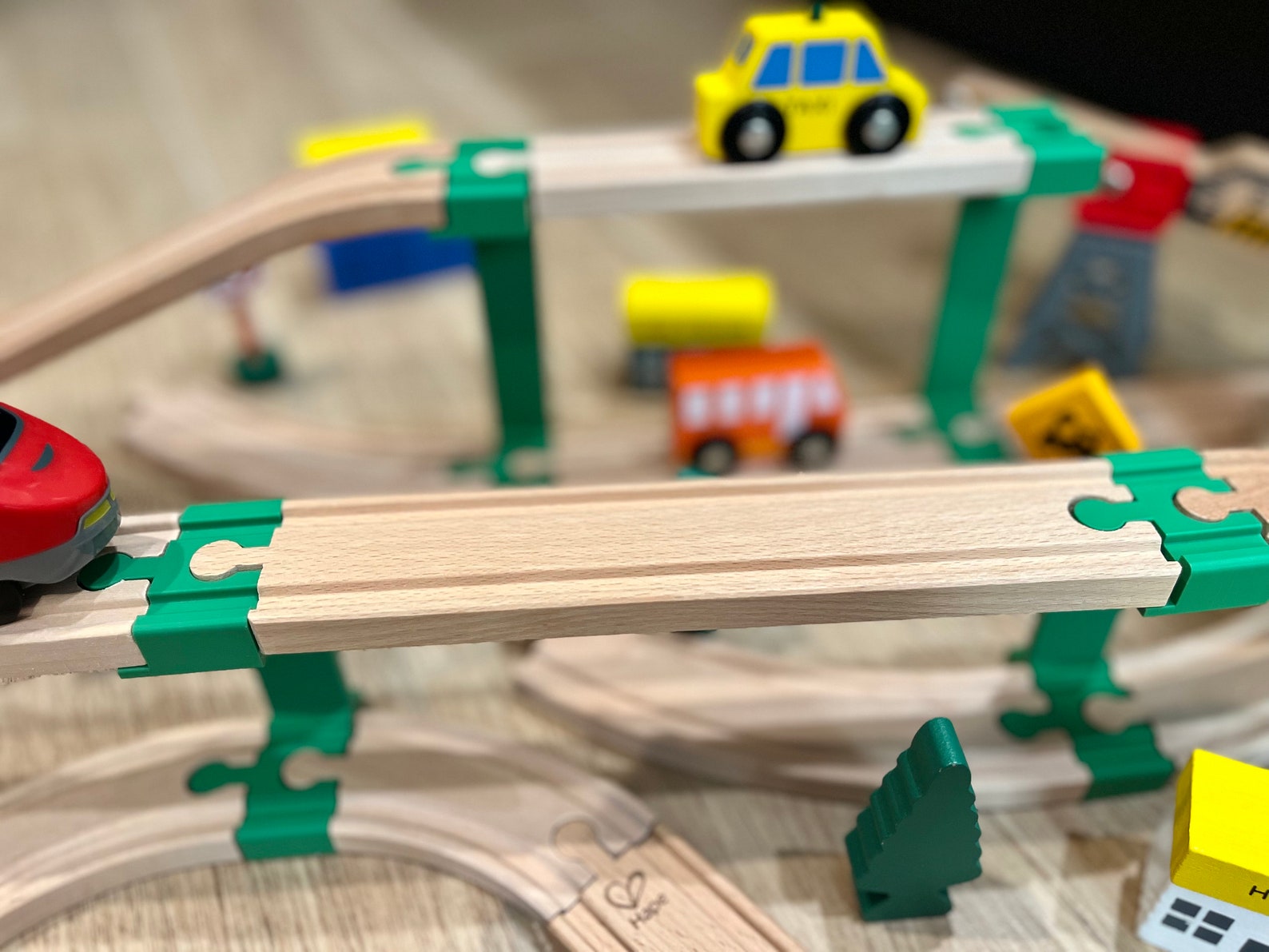 Wooden Train Supports set of 4, 2 Short and 2 Tall Compatible With Brio ...