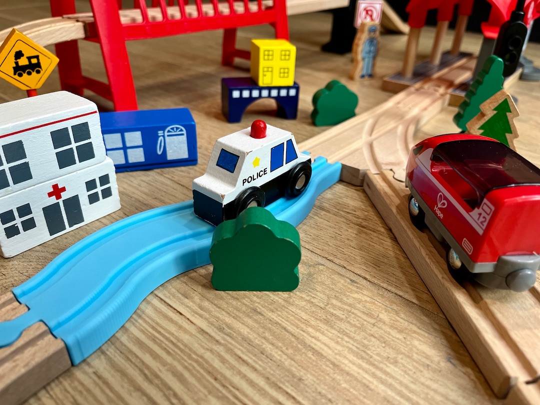 Wavy Wooden Train Track Compatible With Brio, Thomas the Train, Hape ...