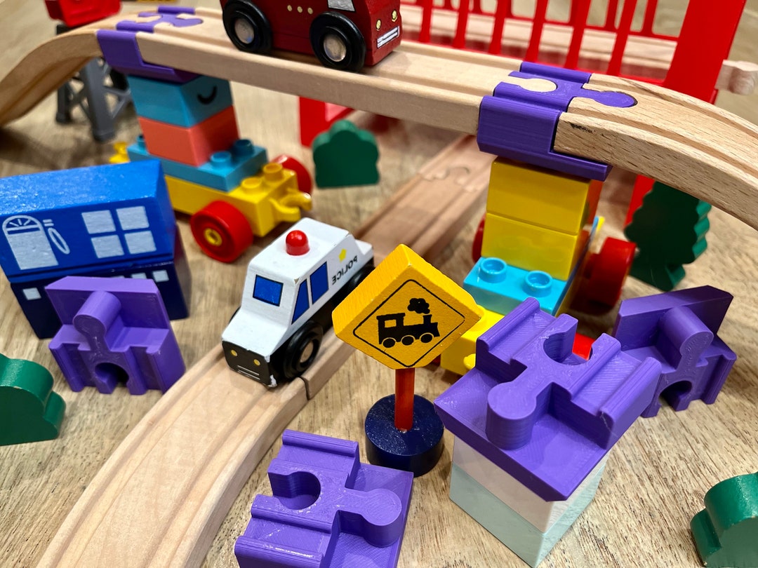 Duplo to Wooden Train Track Adapters set of 6. Compatible With Brio ...