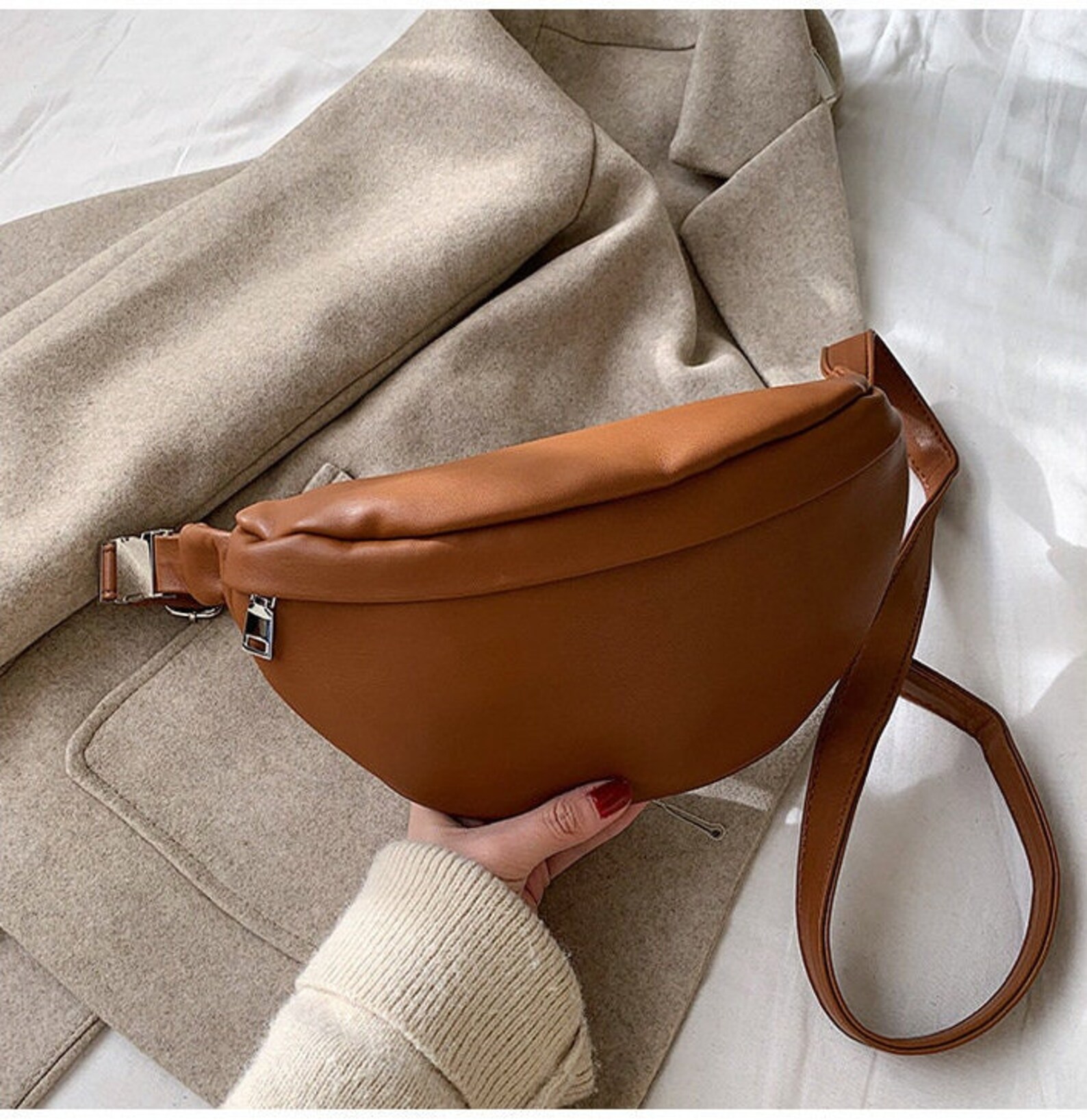Personalized Leather Black Fanny Pack for Women Leather Bum - Etsy UK
