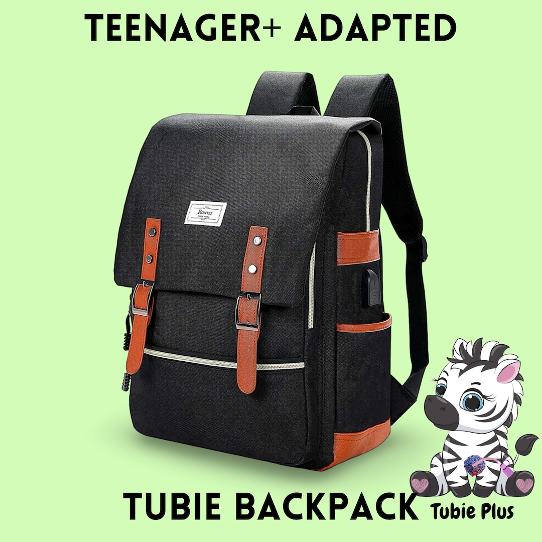 Black USB Port Feeding Tube Backpack, 500ml or 1L or 1.2L Feed, Feed ...