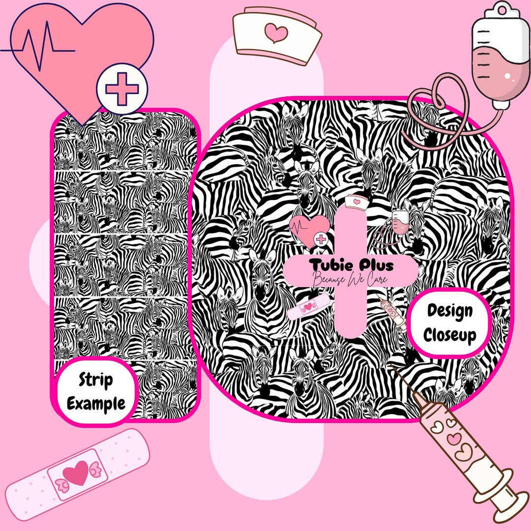 Zebra Crowd Print Large Tubie Tape - Etsy