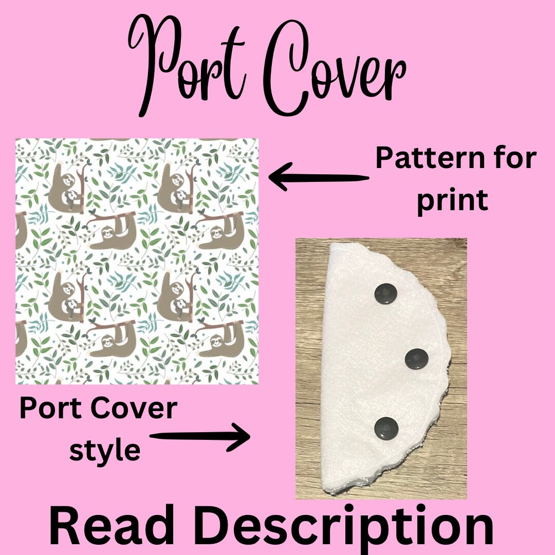 Soft Port/valve Cover Sloth Print / J Tube/g Tube/peg Tube/mic-key ...