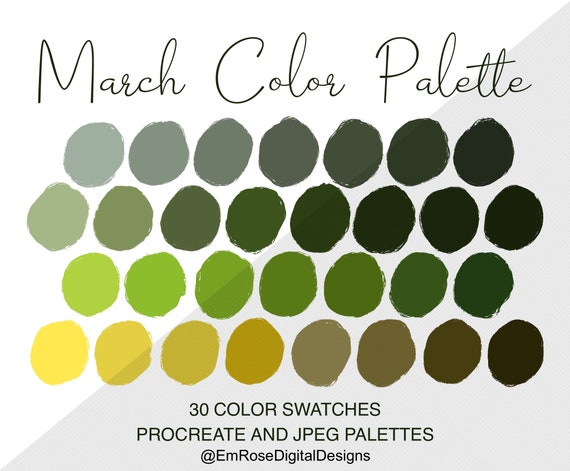 March Color Palette Procreate Palette Color Palette | Etsy