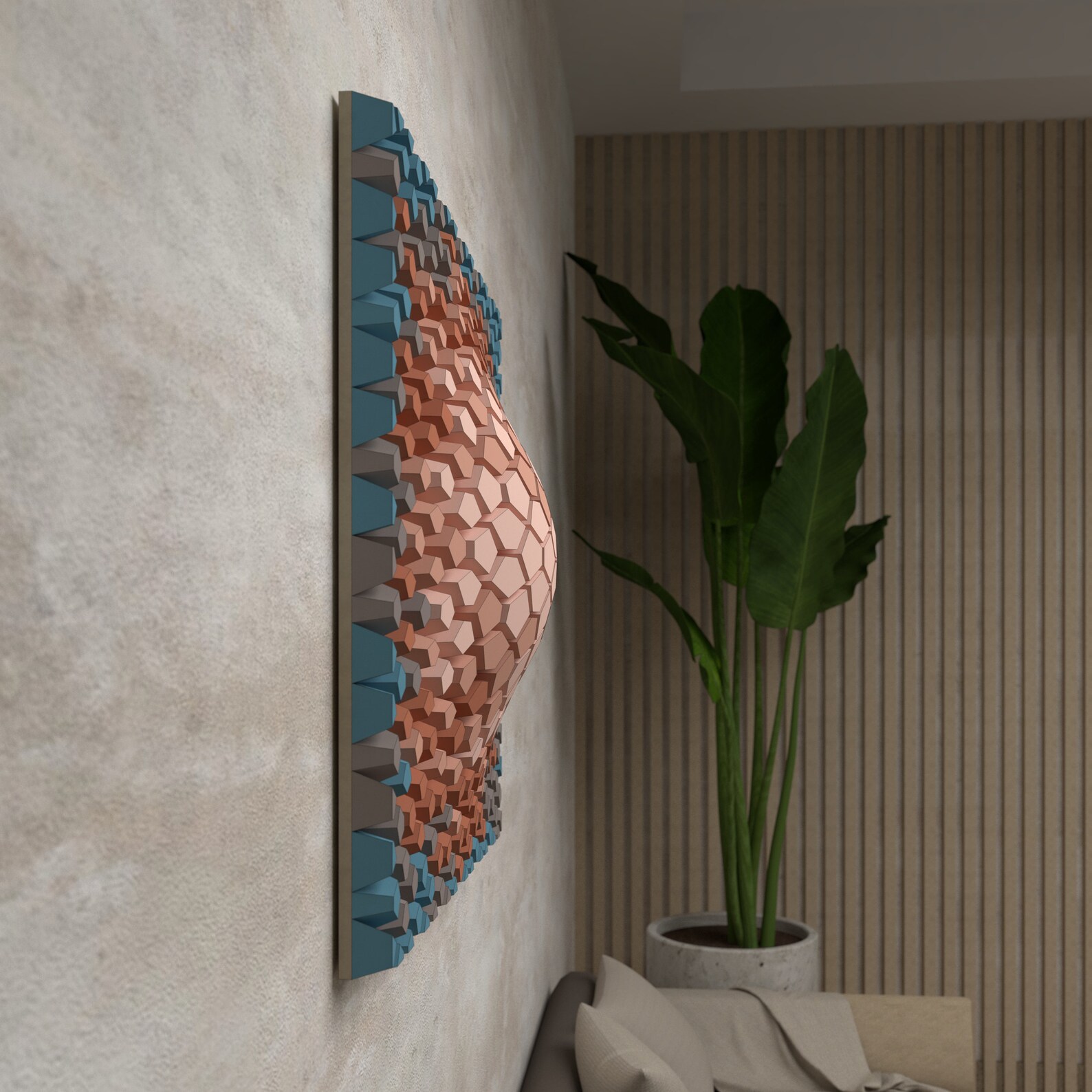 07_04 - CRACKED BULGE - FIVE Colours 3D Wall Plastic Ar Diy Paper Art ...