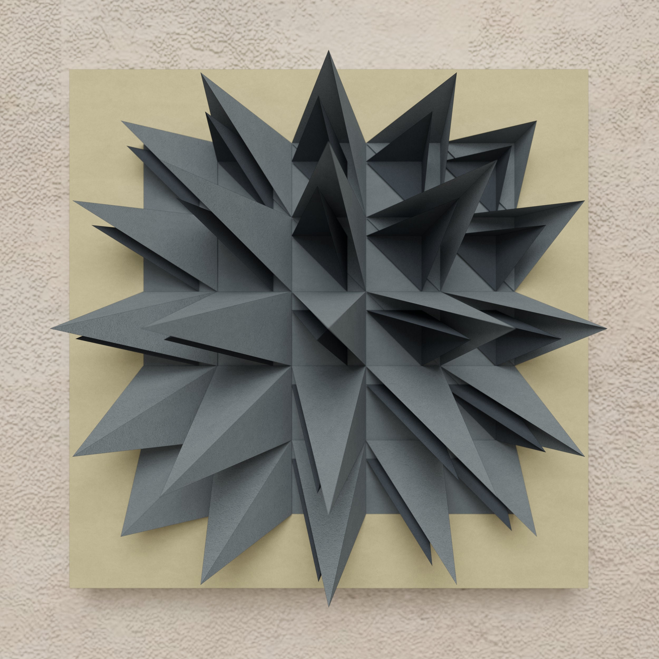 14_07 PAPER MACE SINGLE Colour 3D Wall Plastic Ar Diy Paper Art ...