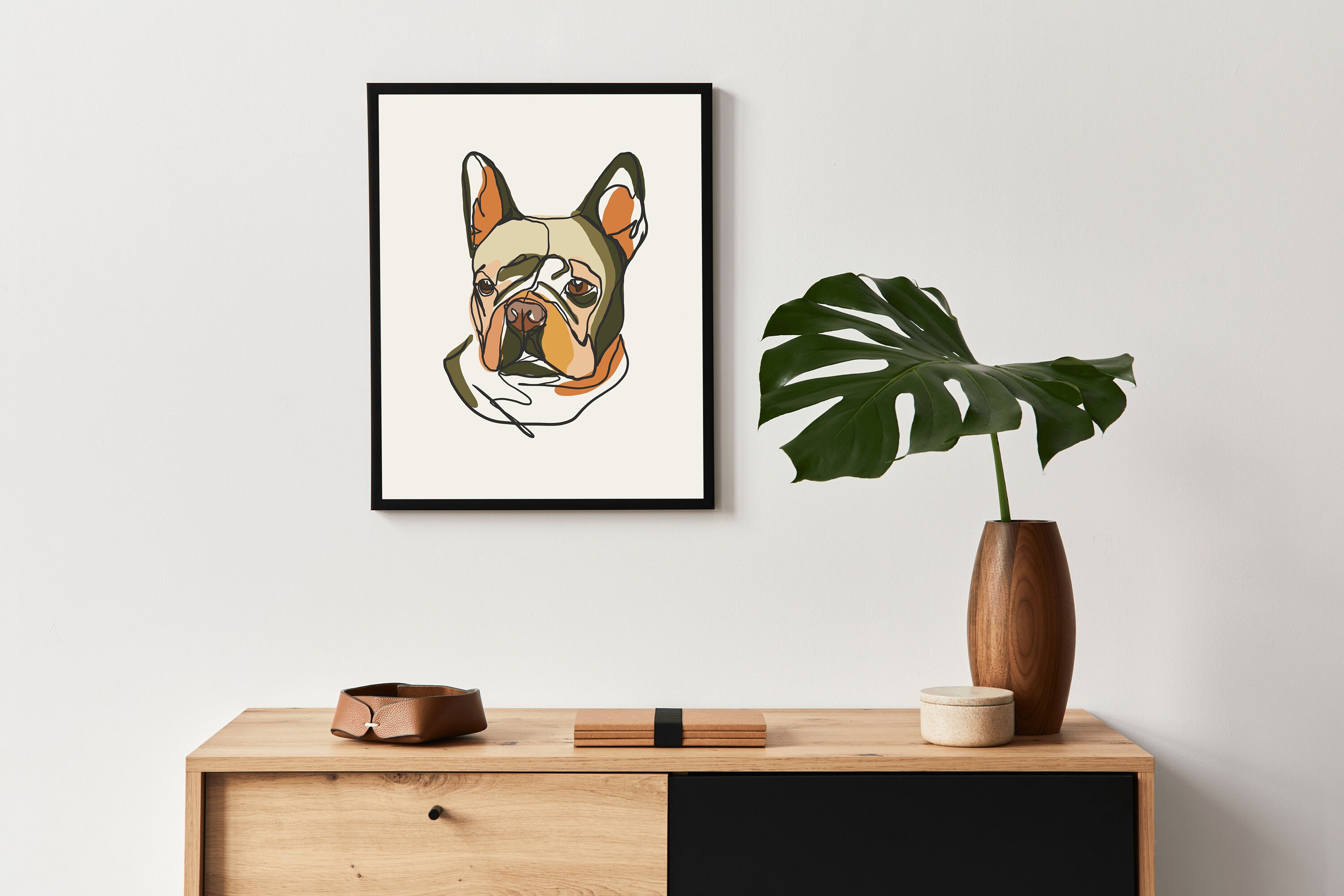 Frenchie Line Art, Animal Prints, Printable Wall Art, Dog Line Art, Dog ...