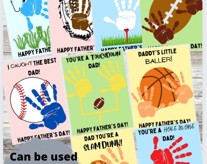Sports Themed Father's Day/dad Birthday Handprint - Etsy