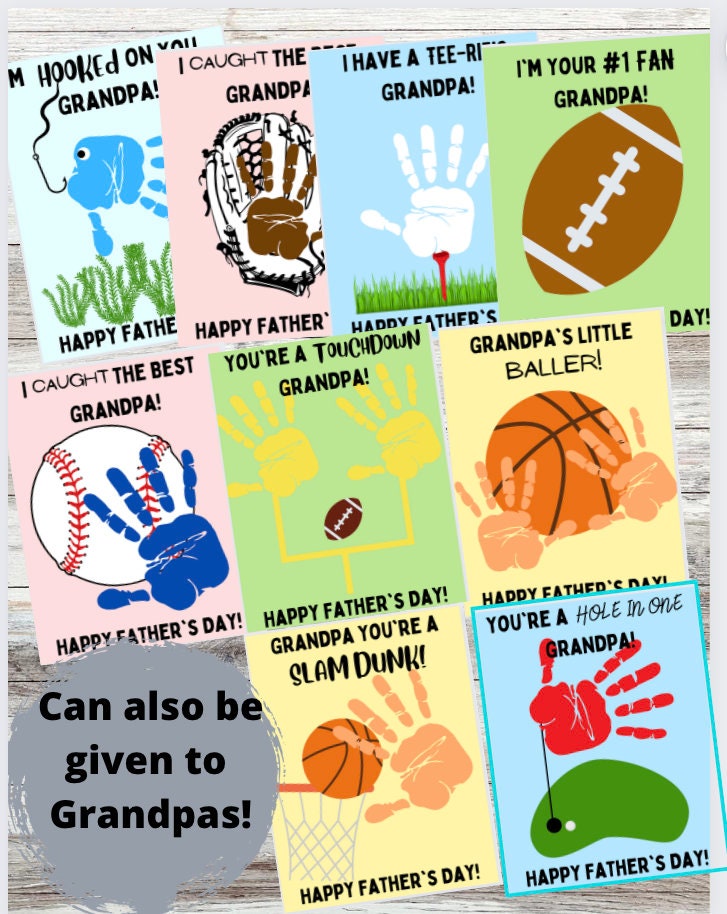 Sports Themed Father's Day/dad Birthday Handprint Craft/gift for ...