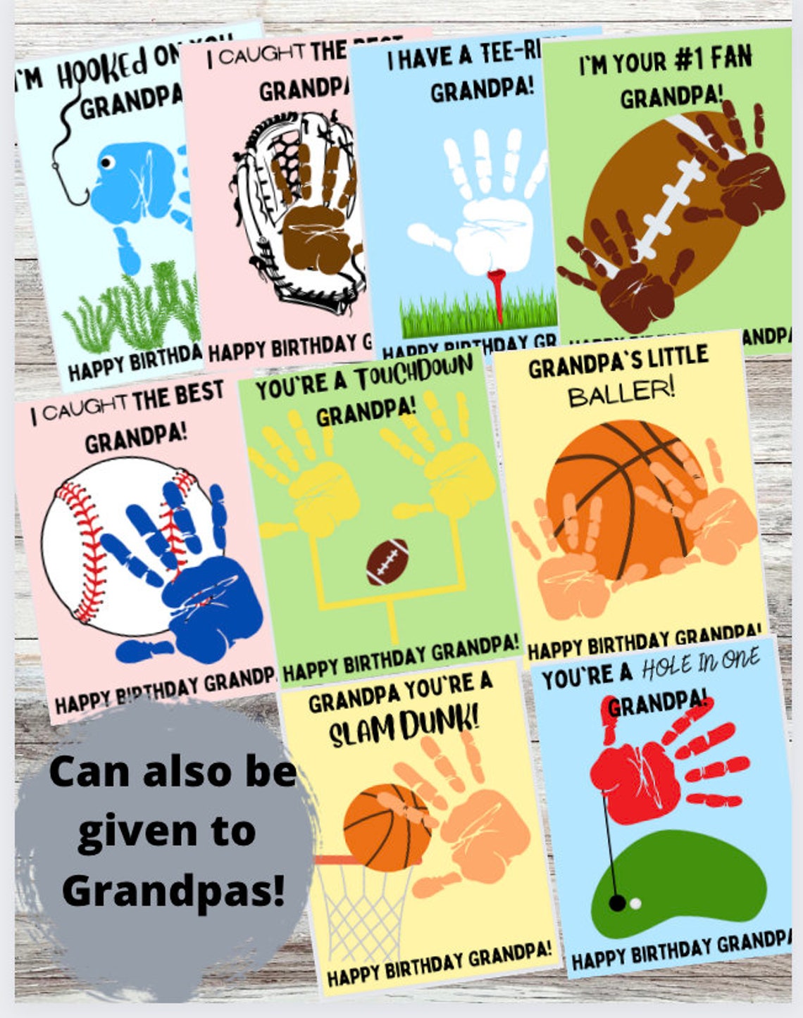 Sports Themed Father's Day/dad Birthday Handprint - Etsy