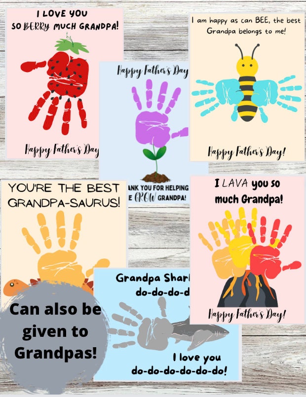 Father's Day/dad Birthday Handprint Craft/gift for Grandpa/kid's Craft ...