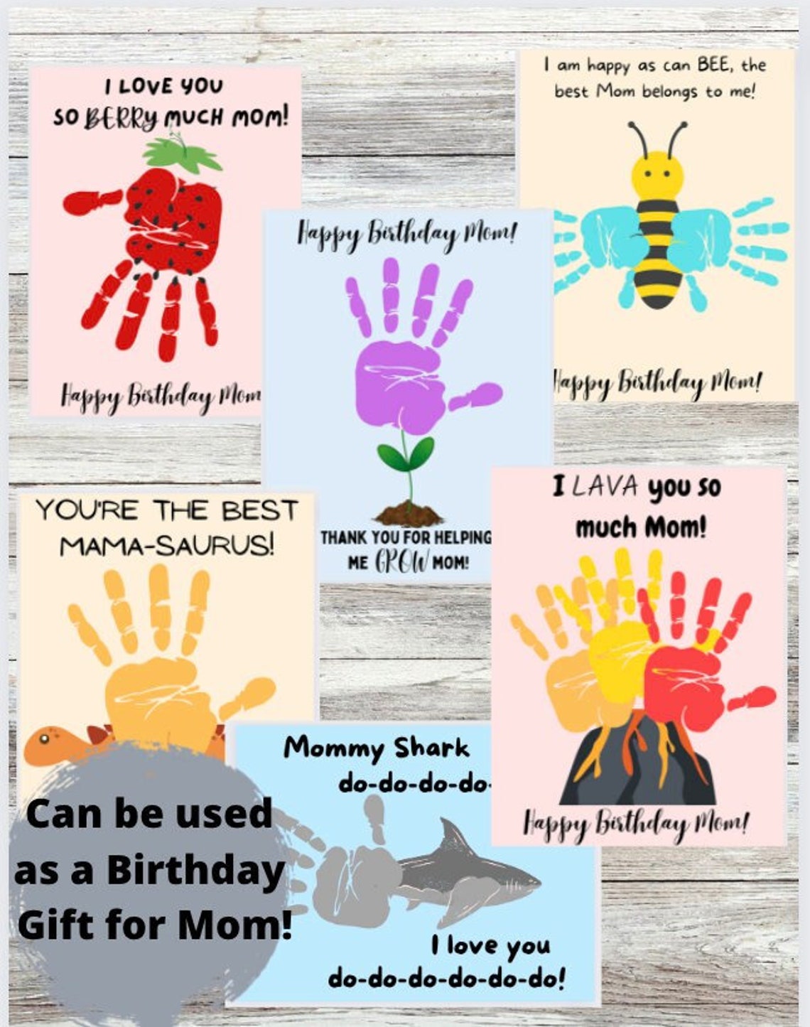 Mom Birthday/mother's Day Handprint Craft/gift for Grandma/kid's School ...