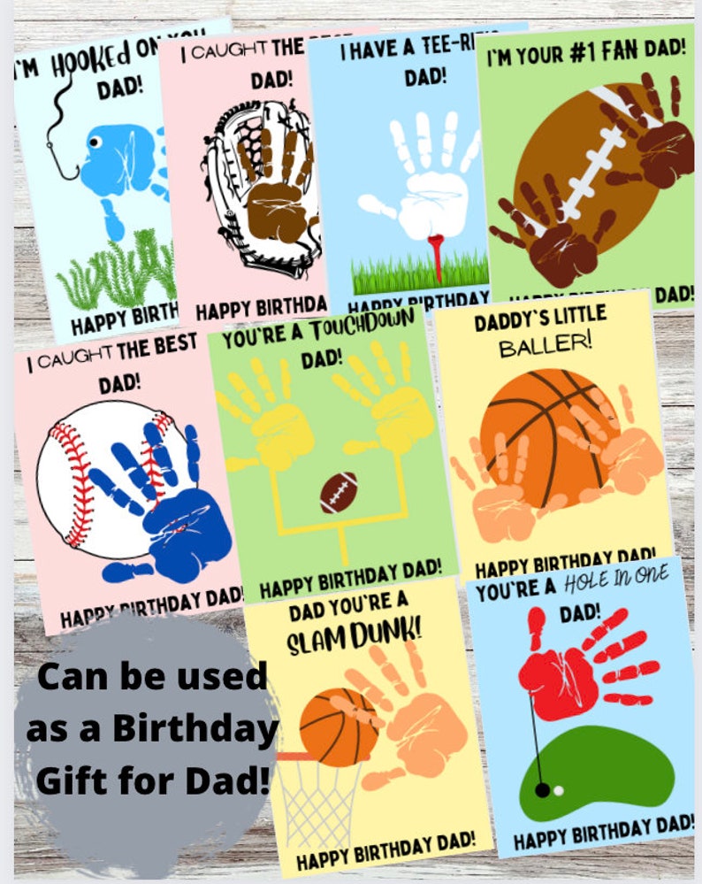 Sports Themed Father's Day/dad Birthday Handprint Craft/gift for ...
