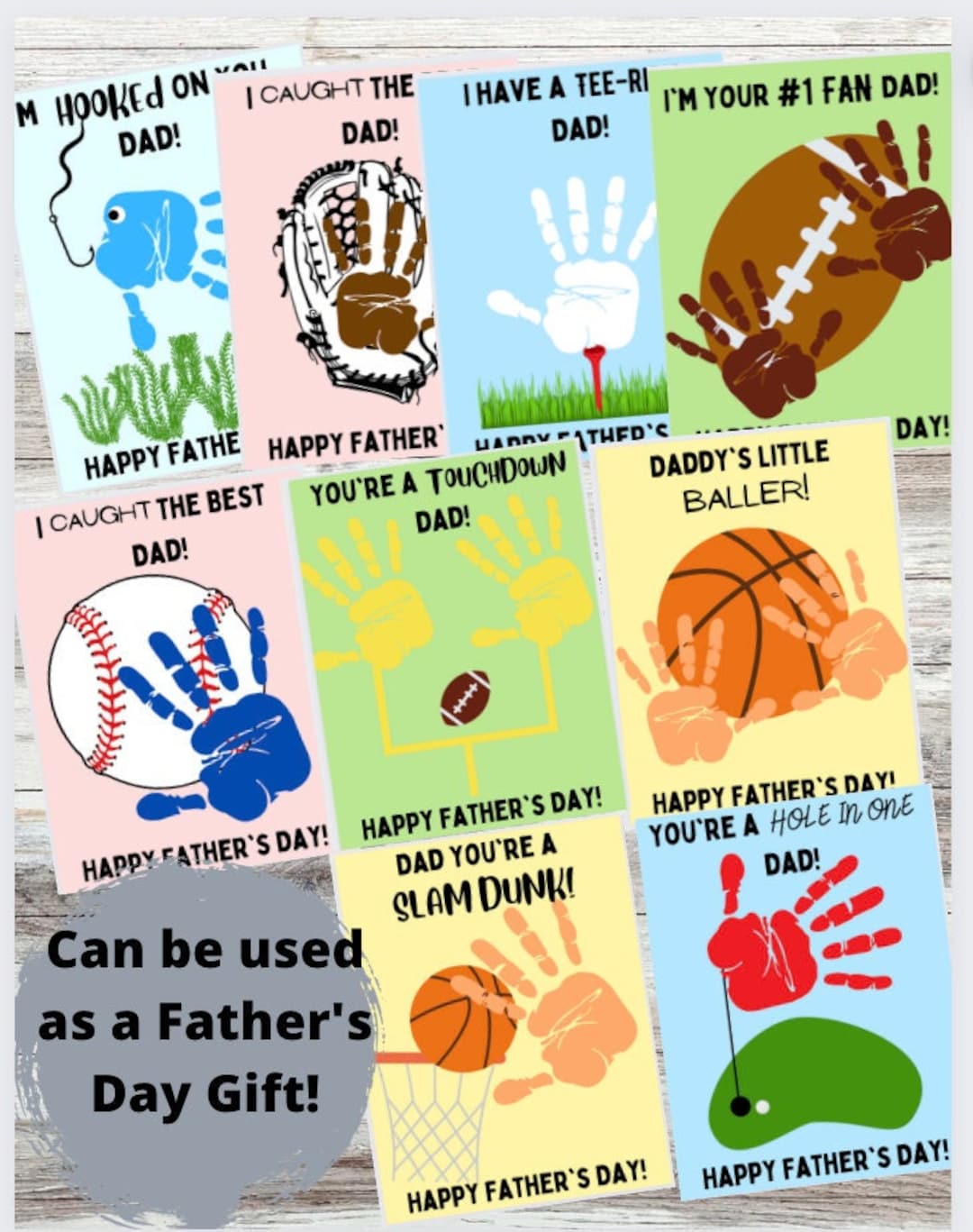 Sports Themed Father's Day/dad Birthday Handprint Craft/gift for ...