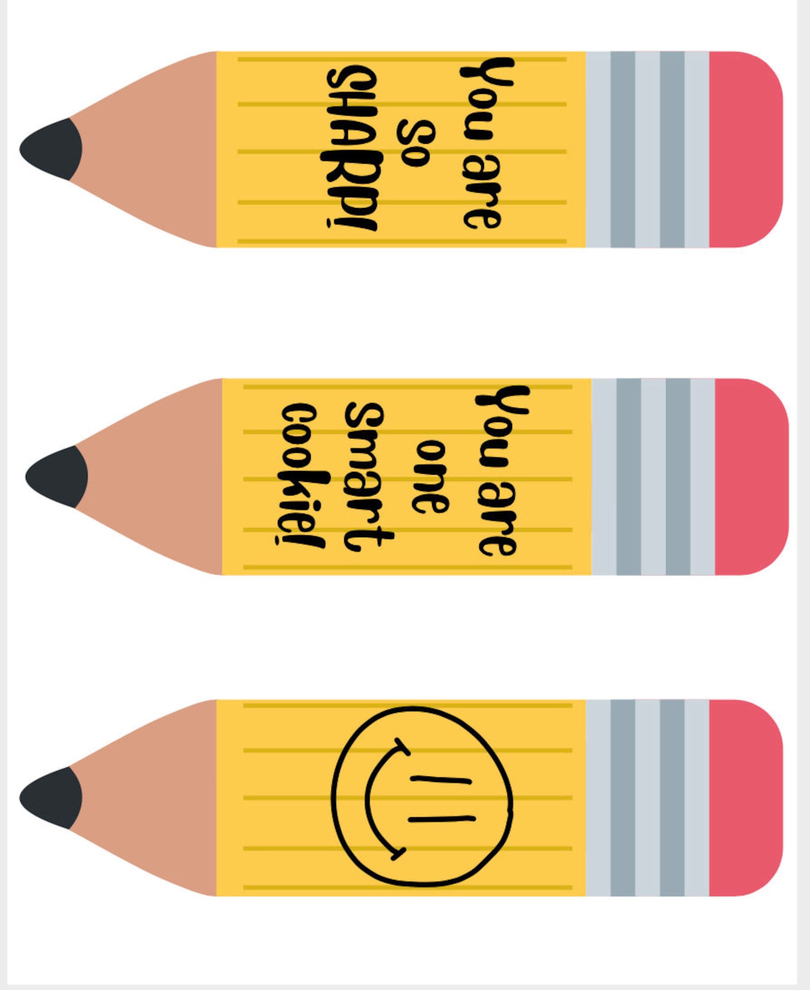 Printable Pencil Bookmarks/teacher Gift/student Gift/open House Gift ...