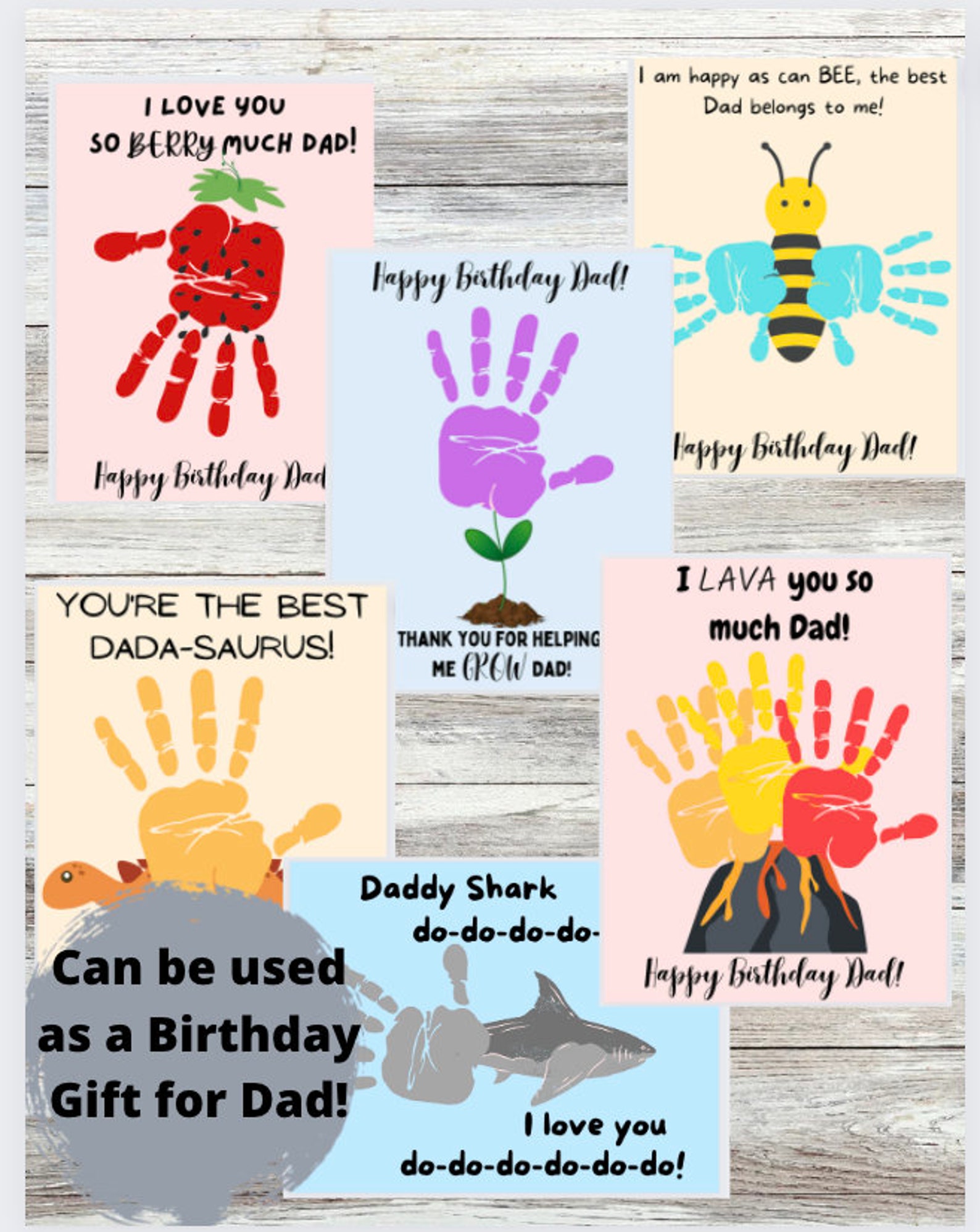 Father's Day/dad Birthday Handprint Craft/gift for Grandpa/kid's Craft ...