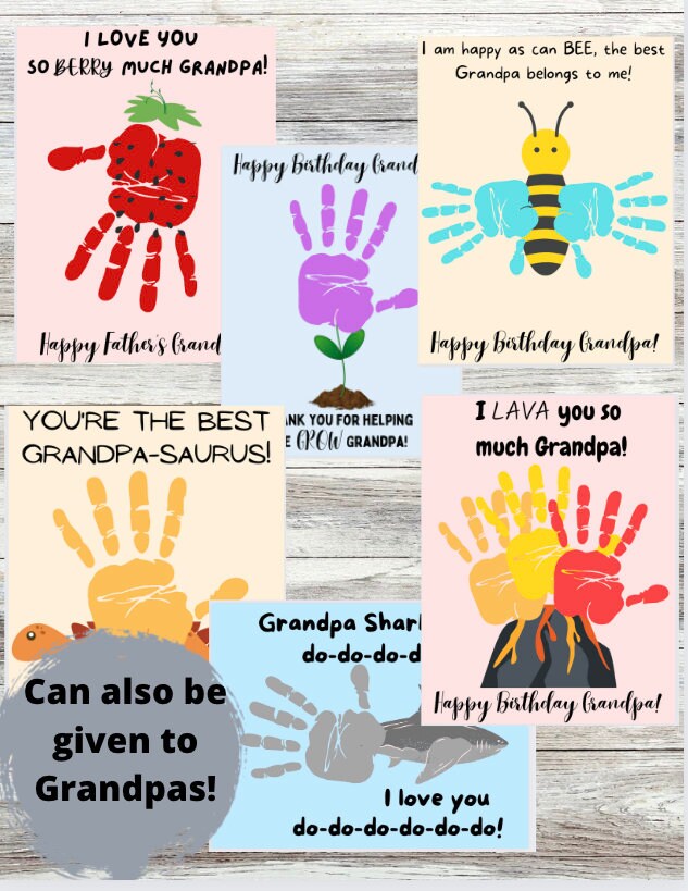 Father's Day/dad Birthday Handprint Craft/gift for Grandpa/kid's Craft ...