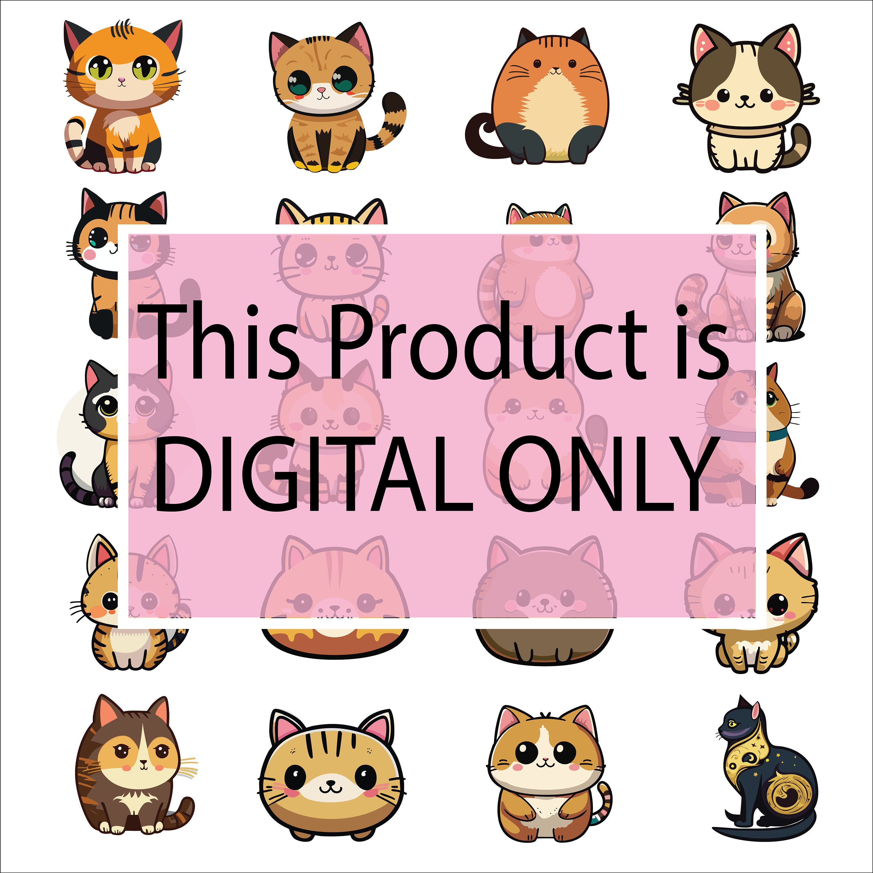 Cat Clip Art Set, Cat PNG, Cats PNG, Cats Clip Art Set, Cats Digital ...