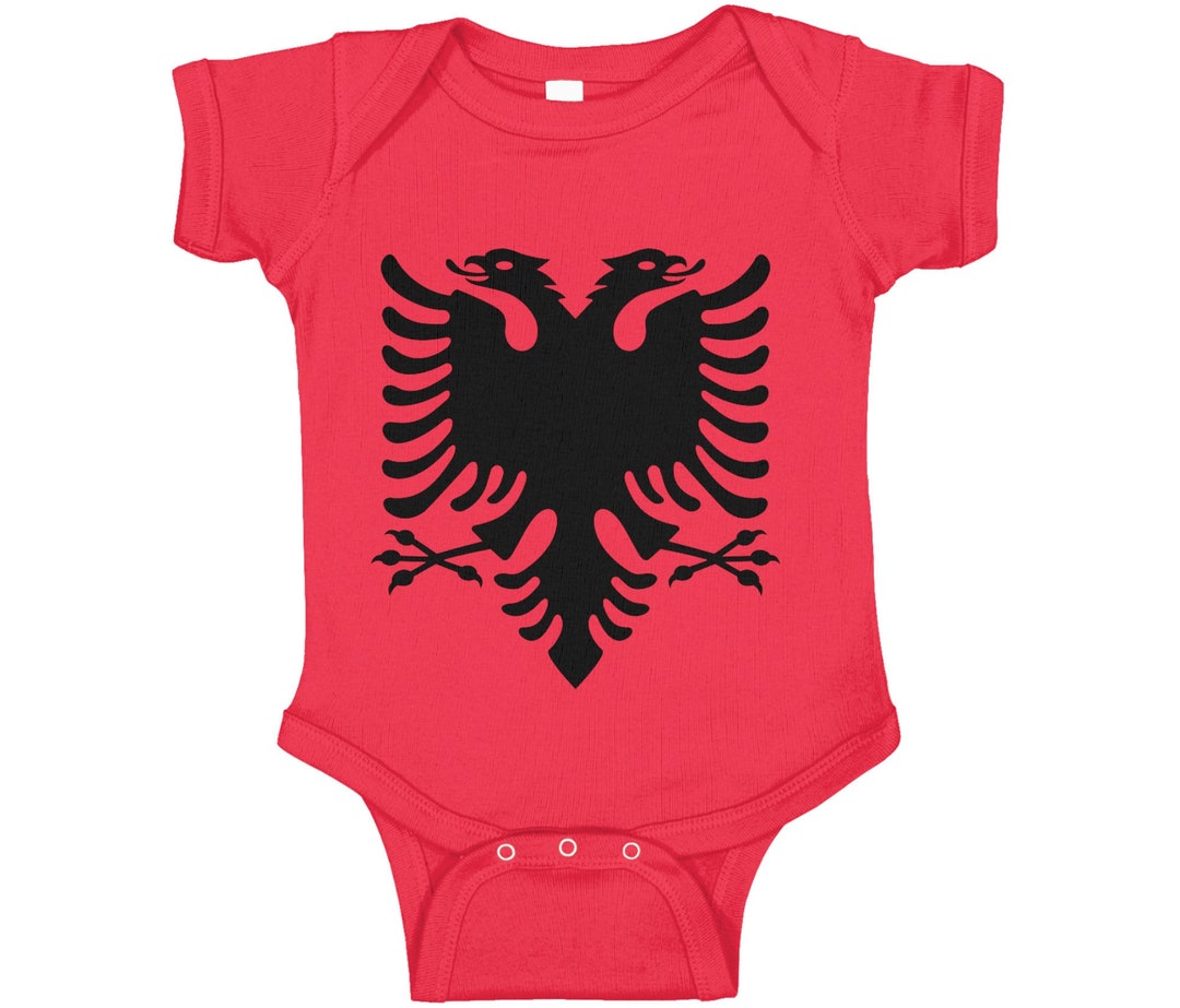 Albanian Flag Infant Bodysuit: Black Eagle Crest Baby One Piece - Etsy