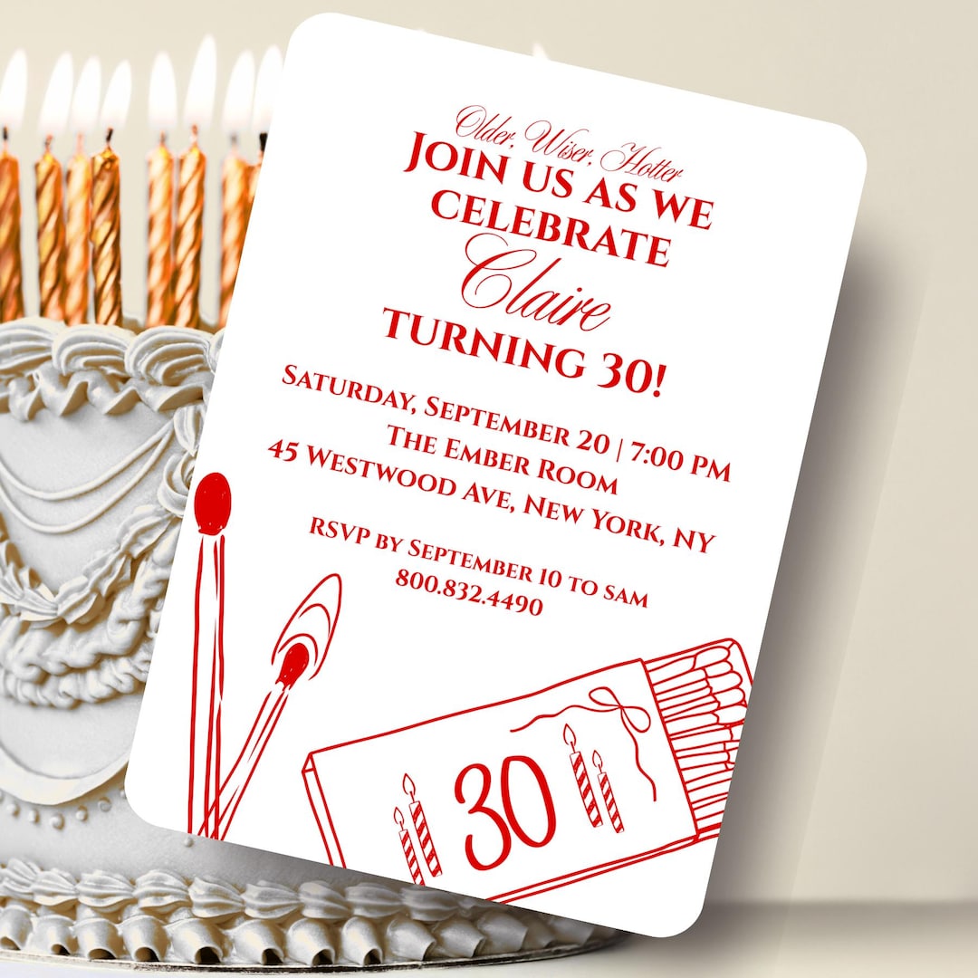 Older Wiser Hotter Birthday Invitation - Milestone Birthday - Editable ...