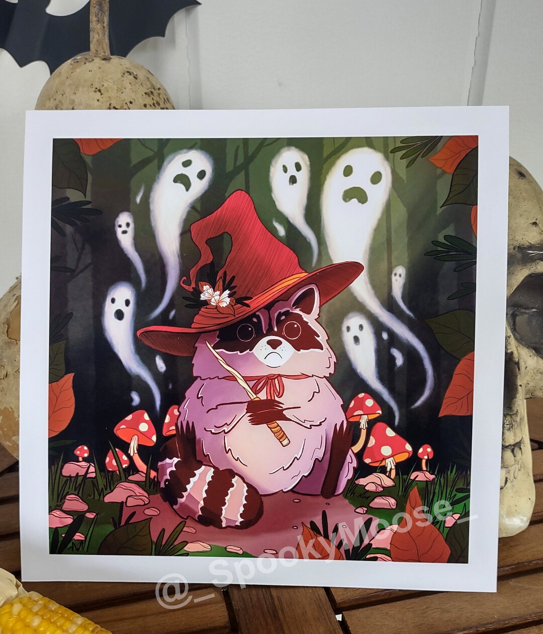 Raccoon Witch Art Print | Creepy Cute | Witchy Vibes | Ghosts ...