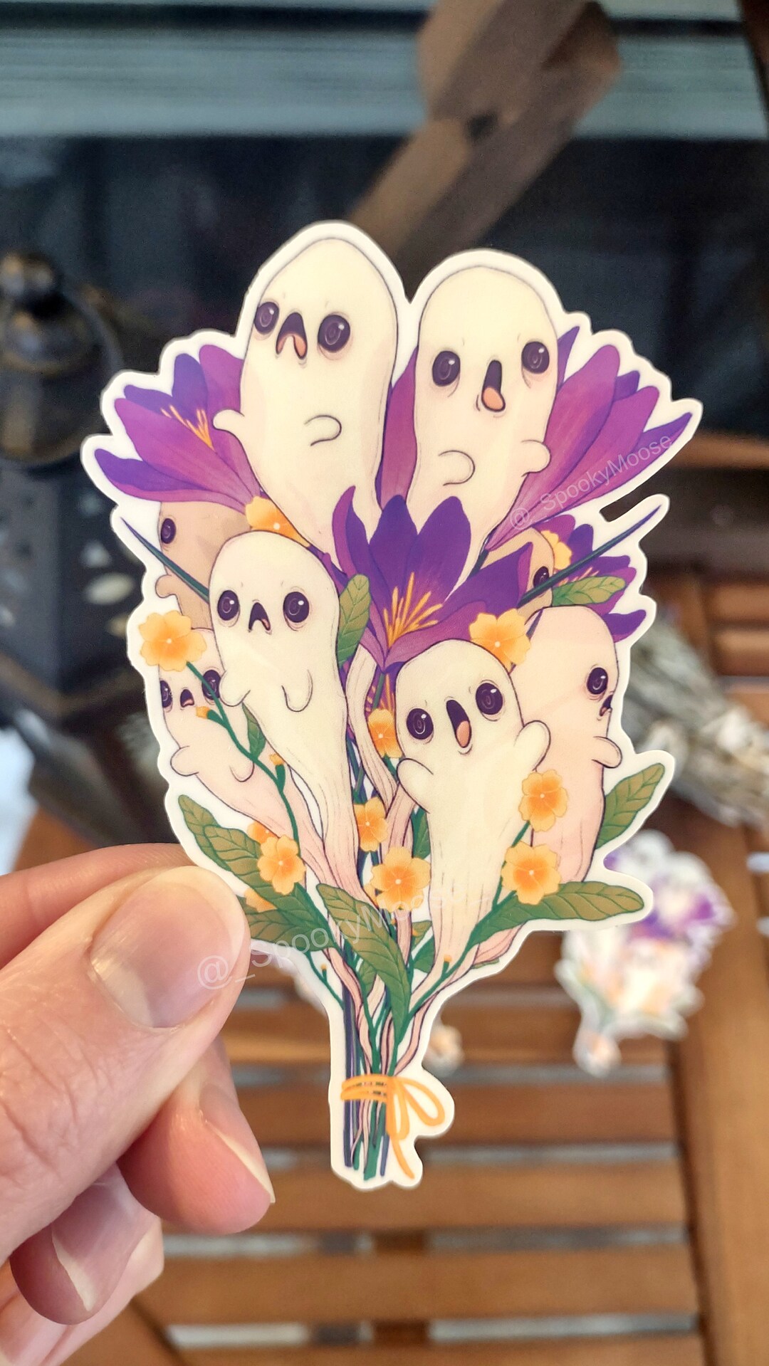 Boo-quet Sticker | Cute Ghost Vinyl Sticker | Spooky Cute Decal | Witch ...