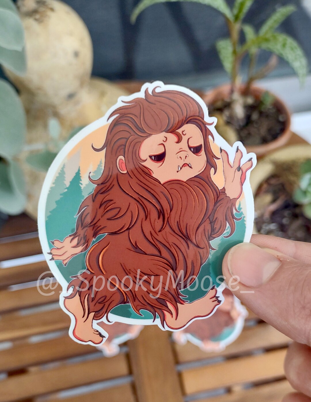 Sassy Sasquatch Sticker | Bigfoot Cryptid Creature Decal | Spooky Cute ...