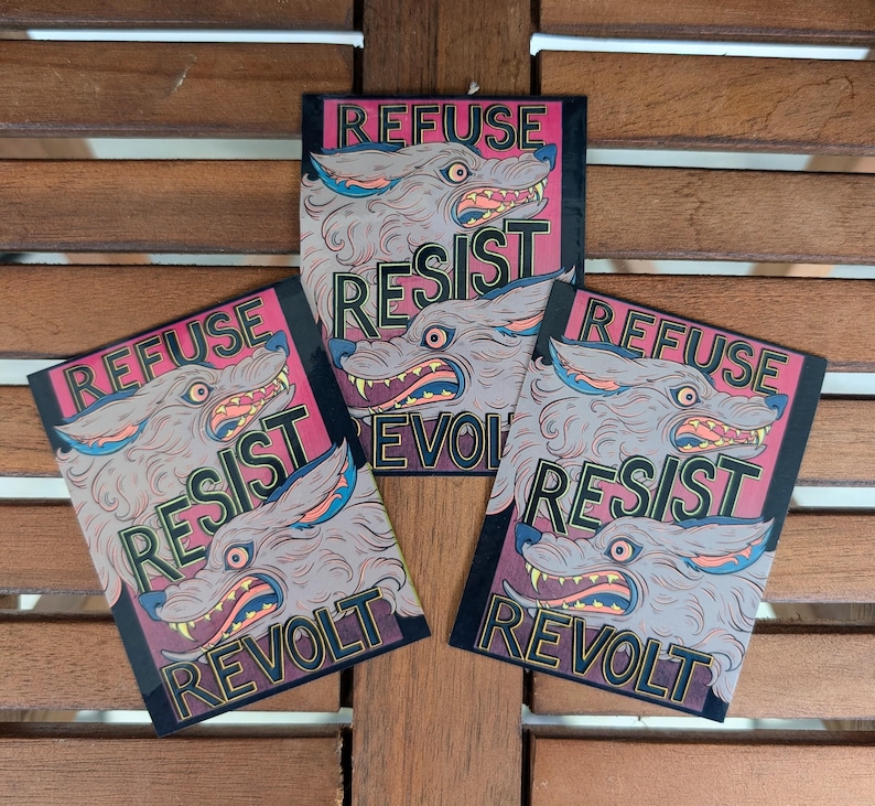 Refuse Resist Revolt Antifascist Waterproof Vinyl Sticker | Resistance ...