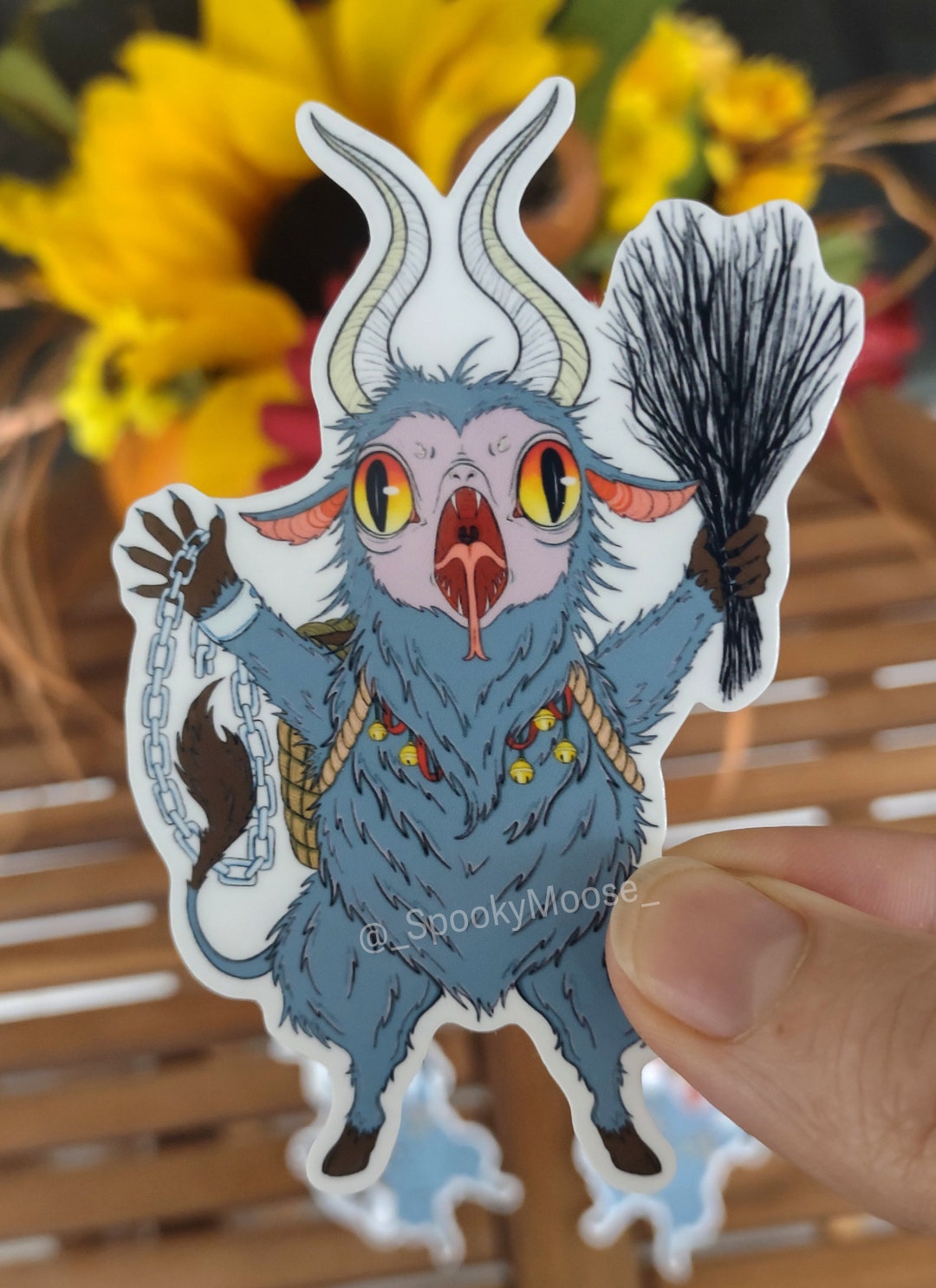 Cute Krampus Vinyl Sticker | Merry Krampus | Winter Solstice Art ...