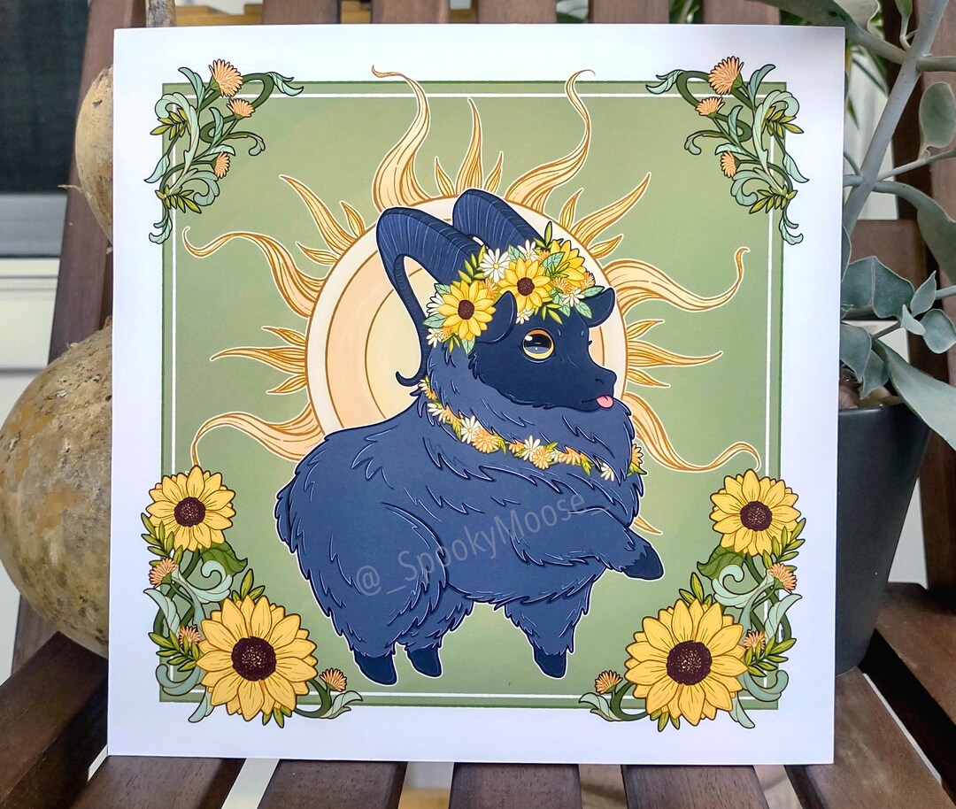 Summer Solstice Cute Black Phillip Art Print | Live Deliciously | Witch ...