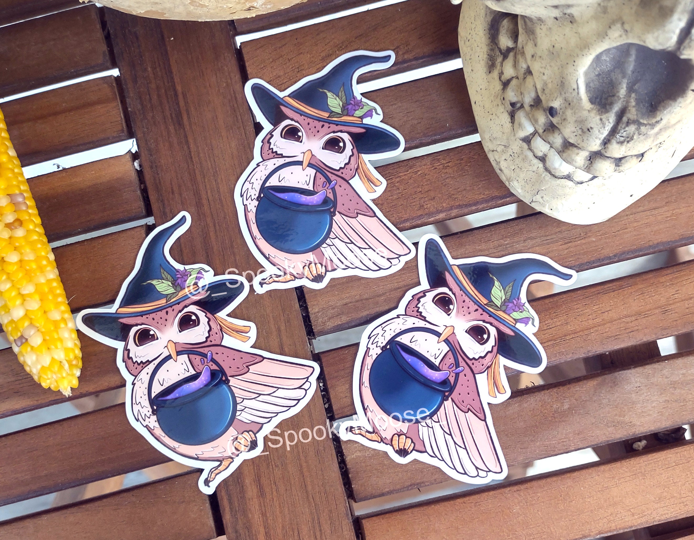 Cute Owl Witch | Spooky Vibes | Halloween Art | Whimsical Vinyl ...
