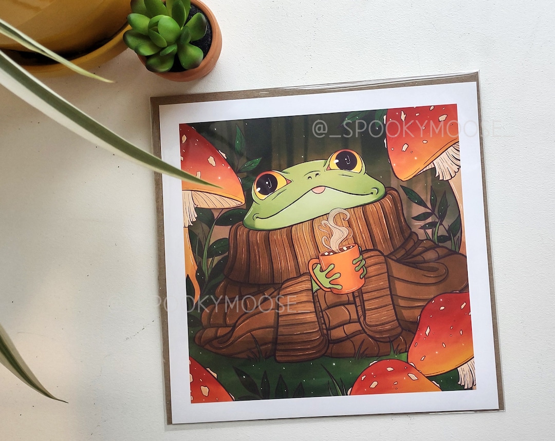 Cozy Frog in Sweater | Blep | Adorable Cottagecore | Mushrooms ...