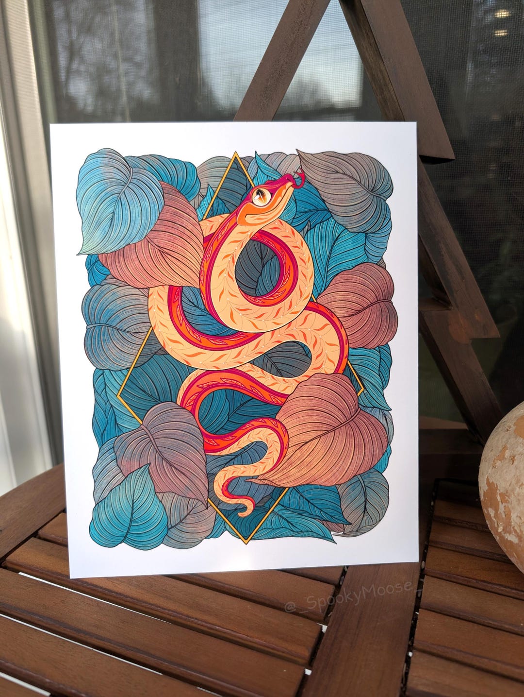 The Gardener Art Print | Garter Snake Art | Gardener Snake Illustration ...