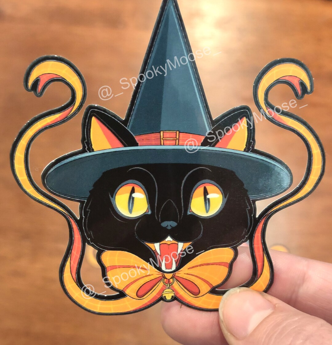 Halloween Black Cat Vinyl Sticker | Gifts for Witch| Spooky Season ...