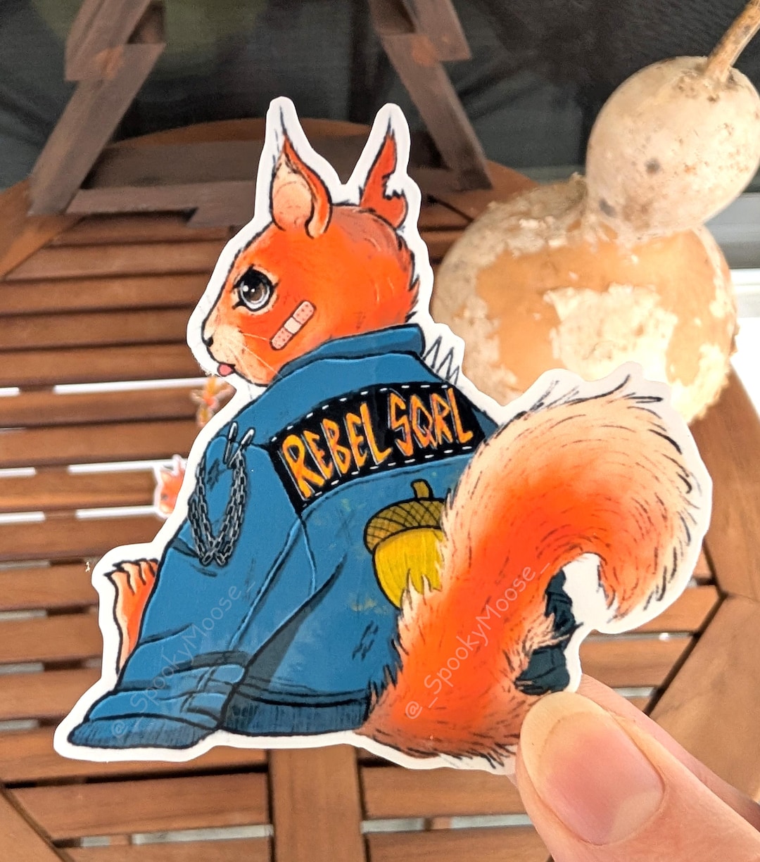 Rebel Squirrel Vinyl Sticker | Punk Decor | Alt Animal Art | Punk Rock ...